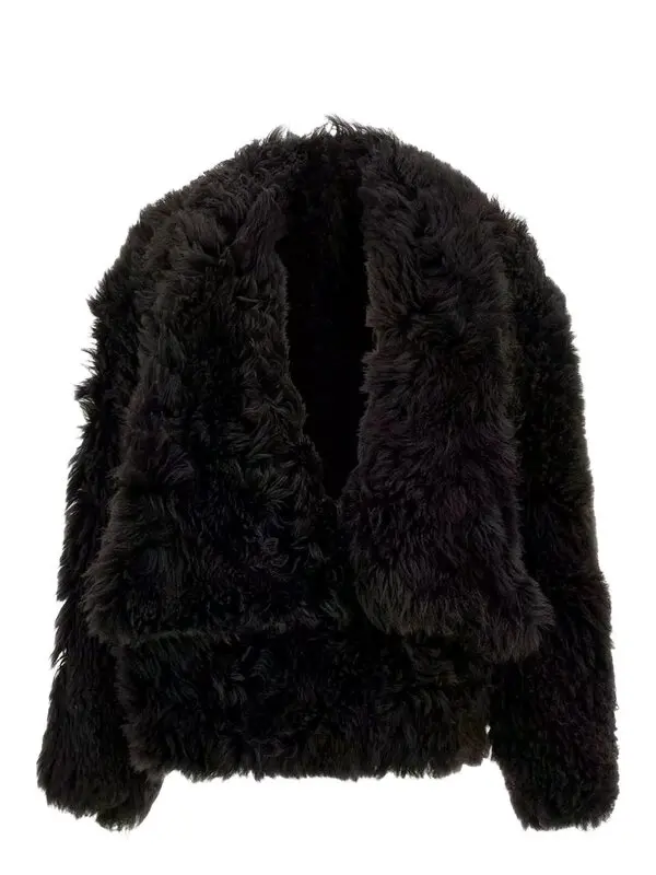 7 For All Mankind Shearling Lapel-collar Jacket - Black