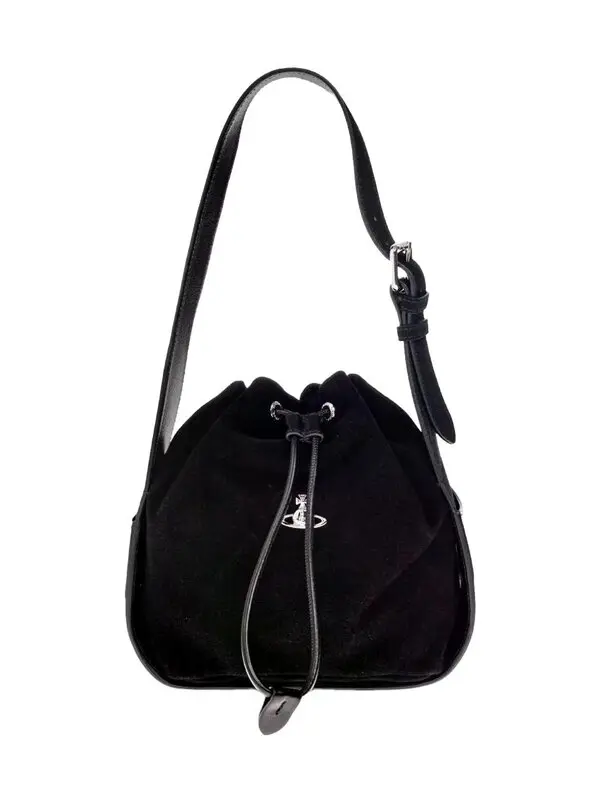 VIVIENNE WESTWOOD Stacey Leather-trim Bucket Bag - Black