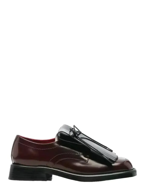 Plan C Fringe-detail Derby Shoes - Red