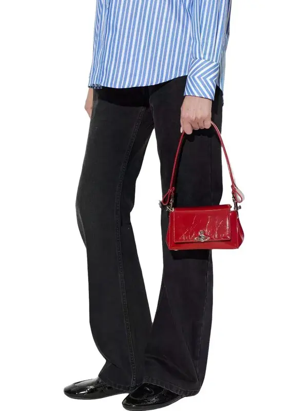 VIVIENNE WESTWOOD Small Hazel Leather Shoulder Bag - Red