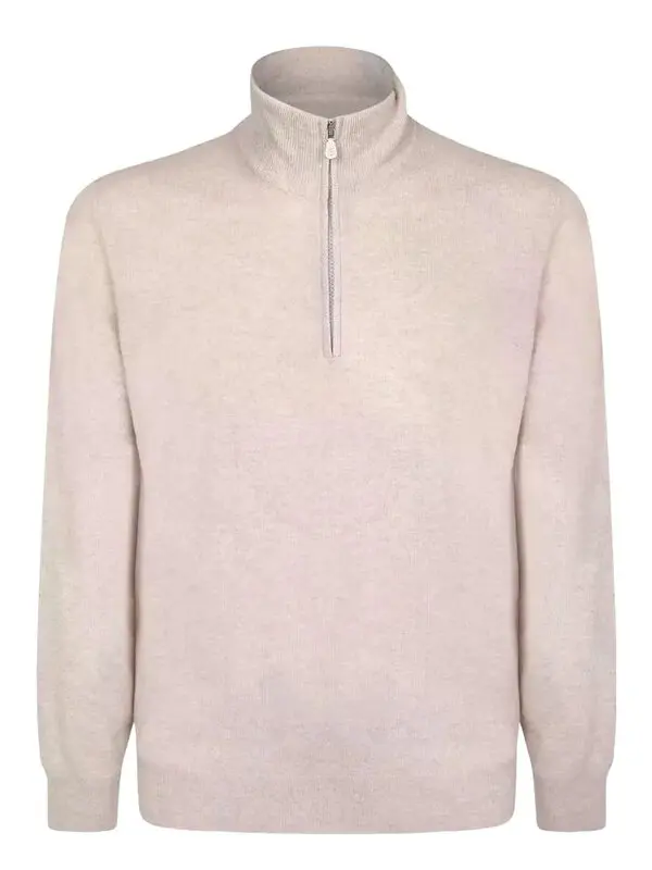 Brunello Cucinelli Cashmere Sweater With Half-zip - Neutrals