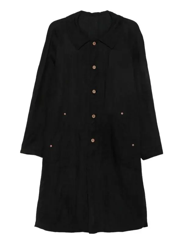 LOÏS DIONISIO Button-fastening Long-sleeve Coat - Black