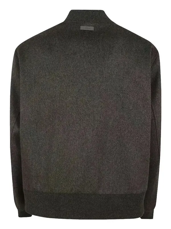 LARDINI Ribbed-trim Zip-up Bomber Jacket - Grey
