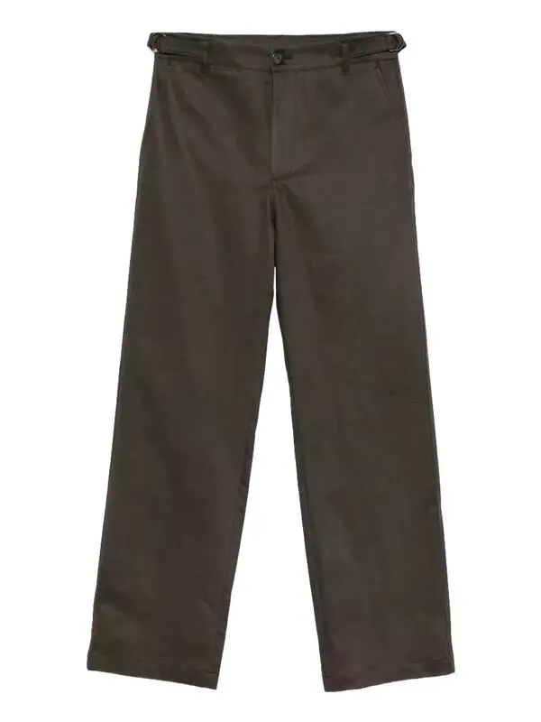 AMARANTO Flap-pocket Straight-leg Trousers - Brown