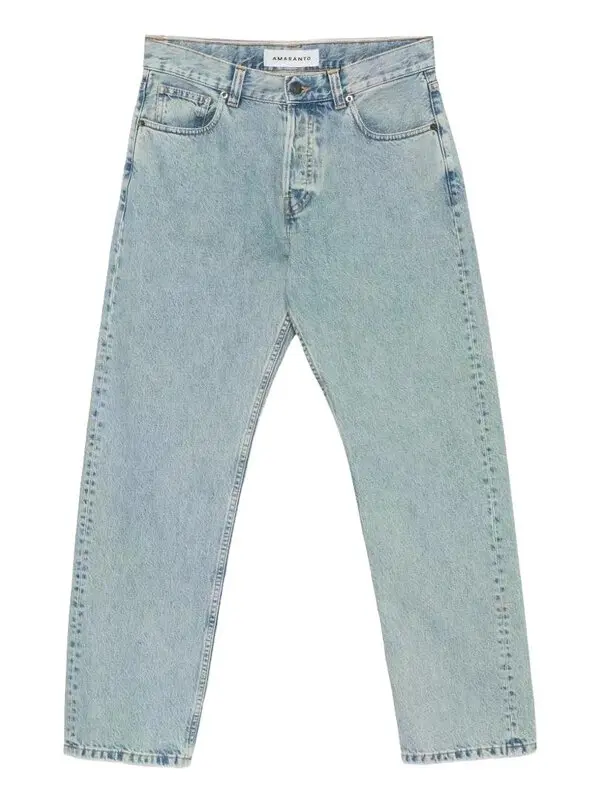 AMARANTO Faded Straight-leg Jeans - Blue