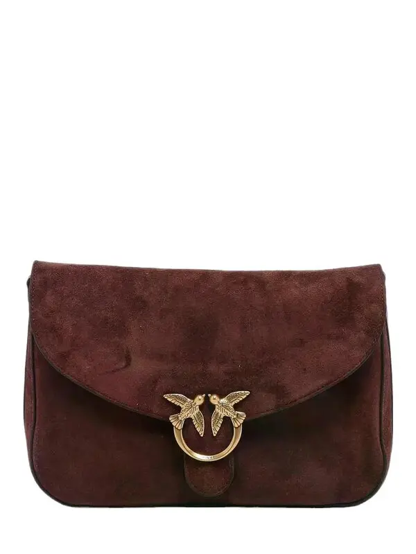 Pinko Love Bag Satchel Medium Crossbody Bag In Suede - Brown