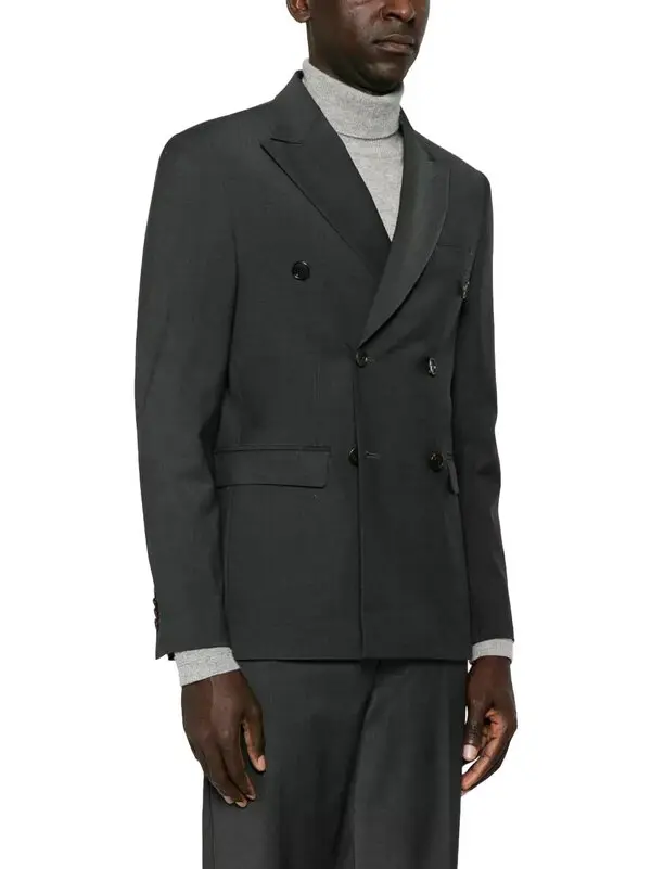 AMARANTO Double-breasted Peak-lapels Blazer - Grey