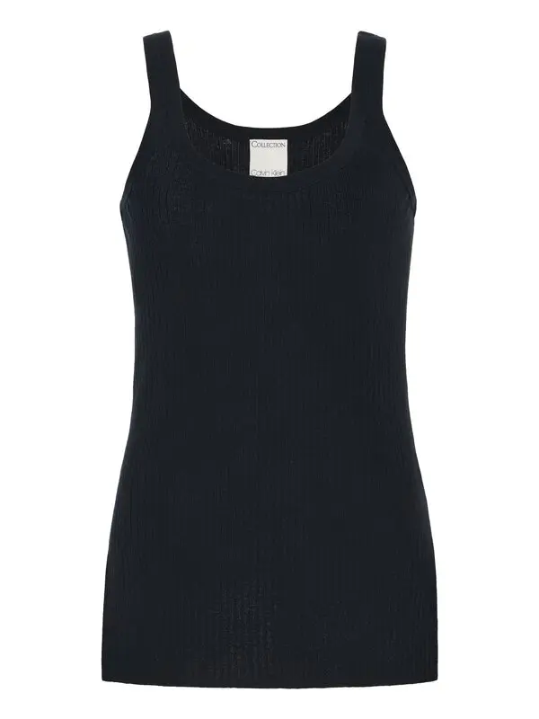 Calvin Klein Zaffiro Scoop-neck Cotton Tank Top - Black