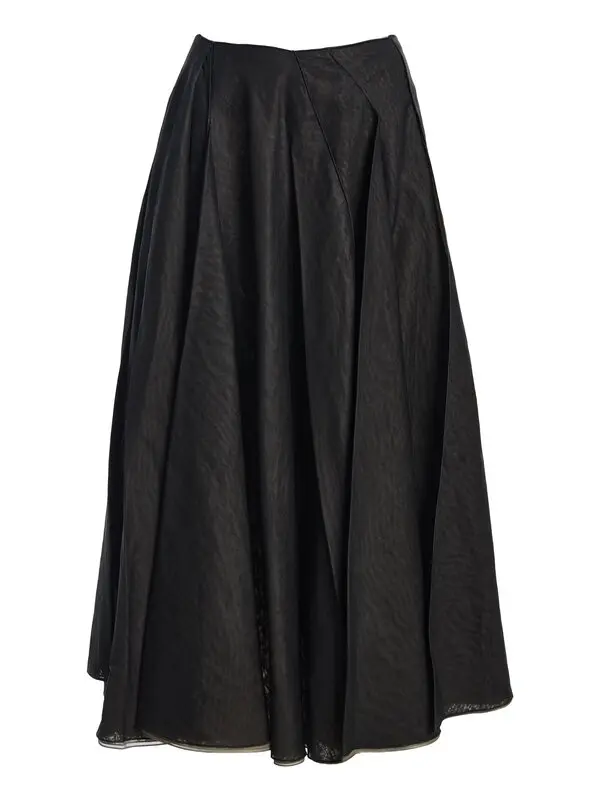 Calvin Klein Oceane Slit Organic-cotton Maxi Skirt - Black