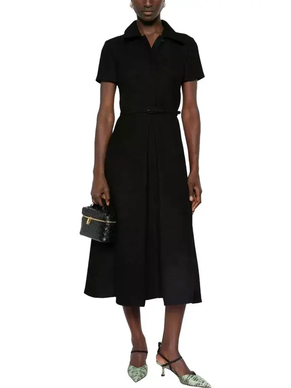 Fendi Belted Short-sleeve Midi Dress - Black