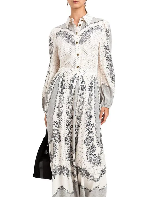 TWINSET Floral And Polka Dot Print Viscose Shirt - Multicolor