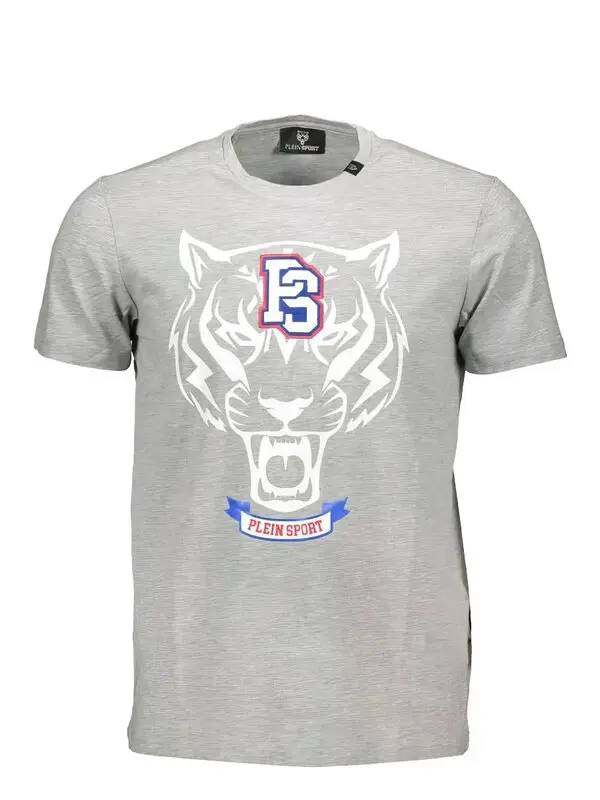 PLEIN SPORT Tiger-print Marl-finish T-shirt - Grey