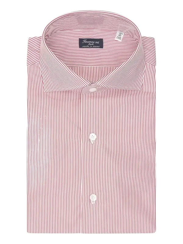 FINAMORE 1925 Eduardo Z-tone Dress Shirt - Bordeaux
