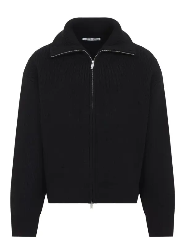 Studio Nicholson Rib Zip-through Merino Wool Jumper - Black