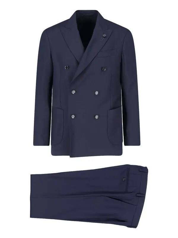 LARDINI Double-breasted Suit - Blue
