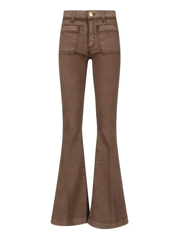 Seafarer High-waist Flared Pants - Brown