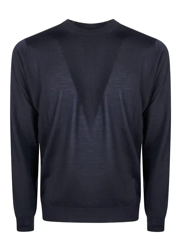 FILIPPO DE LAURENTIIS Merino Wool Crew Neck Long Sleeve - Blu