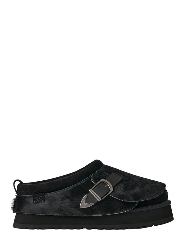 UGG Ponyskin Mini Strap Sandals With Sheepskin Lining - Nero