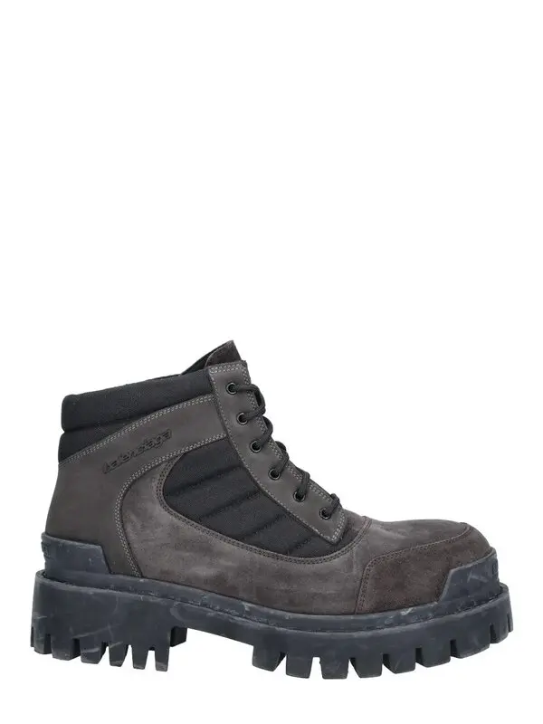 Balenciaga Calf Leather Lace-up Boots - Brown