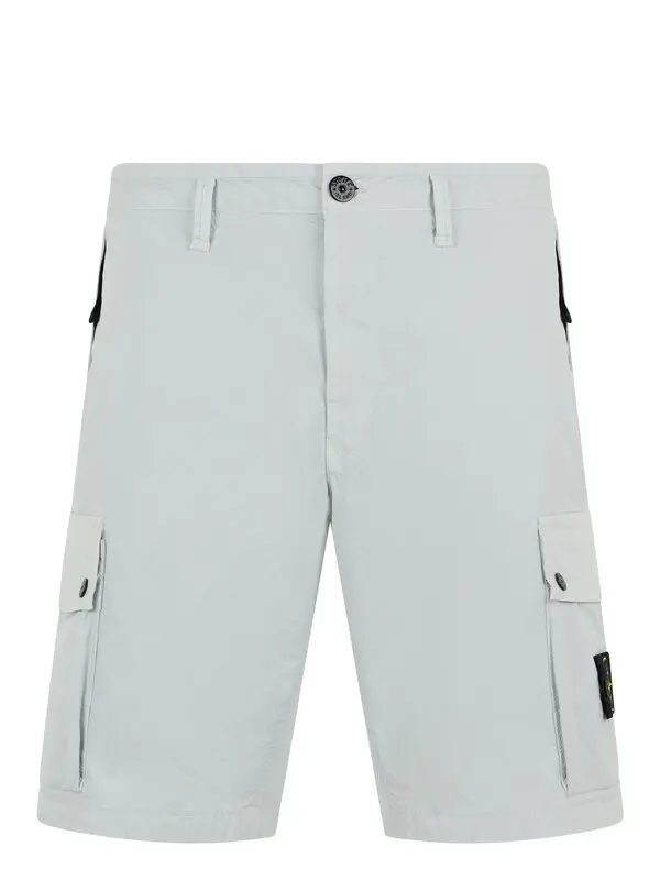 Stone Island Lightweight Mini Cargo Bermuda Shorts For - Light Gray