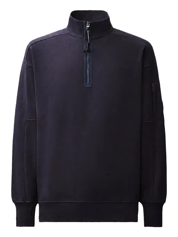 C.P. COMPANY Matte Lens Half-zip Sweater With Nfc Technology - Blu