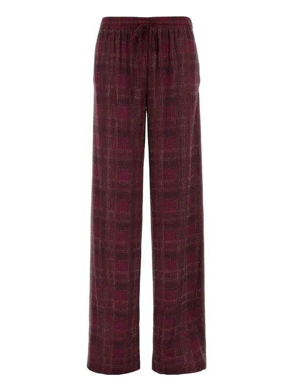 Ermanno Scervino Printed Silk Pants - Checked