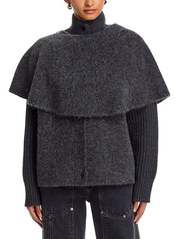 FRAME The Wrap Cape Coat - Grey