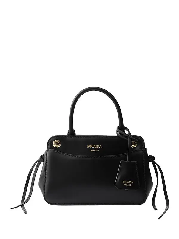 Prada Carry Mini Leather Handbag - Black