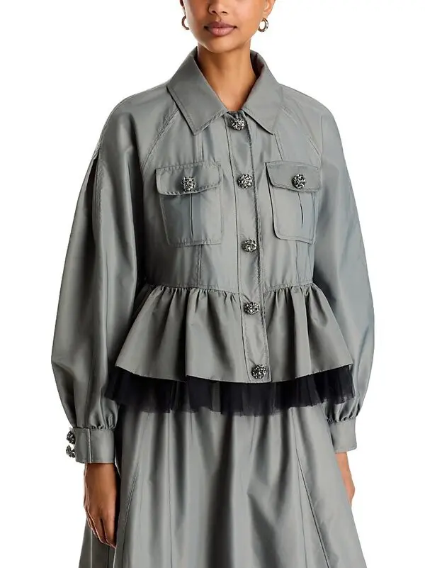 Cinq À Sept Margot Jewel Embellished Jacket - Ironcloud/black