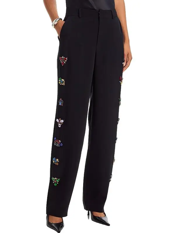 Cinq À Sept Crown Jewel Embellished Pants - Black/multi