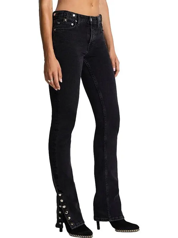 RE/DONE Britt Mid Rise Slim Straight Jeans - Backtrack