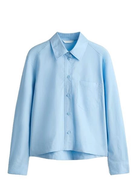 H&M Oversized Poplin Shirt - Light Blue