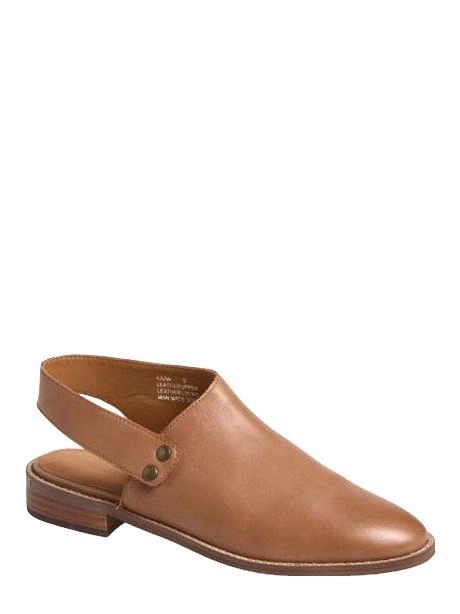 CHOCOLAT BLU Kaan Leather Slingback Flat - Saddle Leather