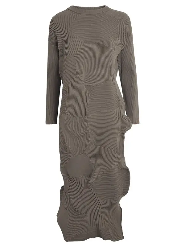 Issey Miyake Knitted Kone Kone Midi Dress - Grey
