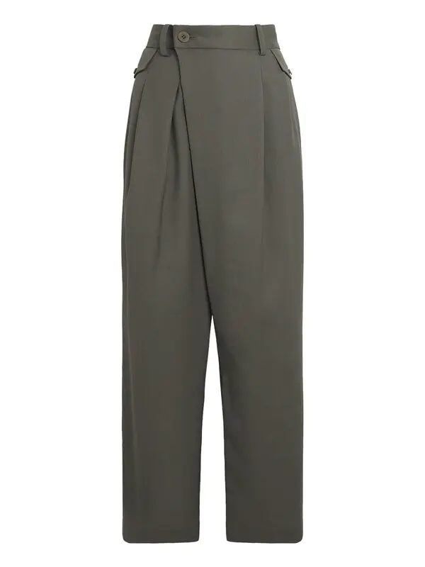 Issey Miyake Wool-blend Lustrous Trousers - Grey
