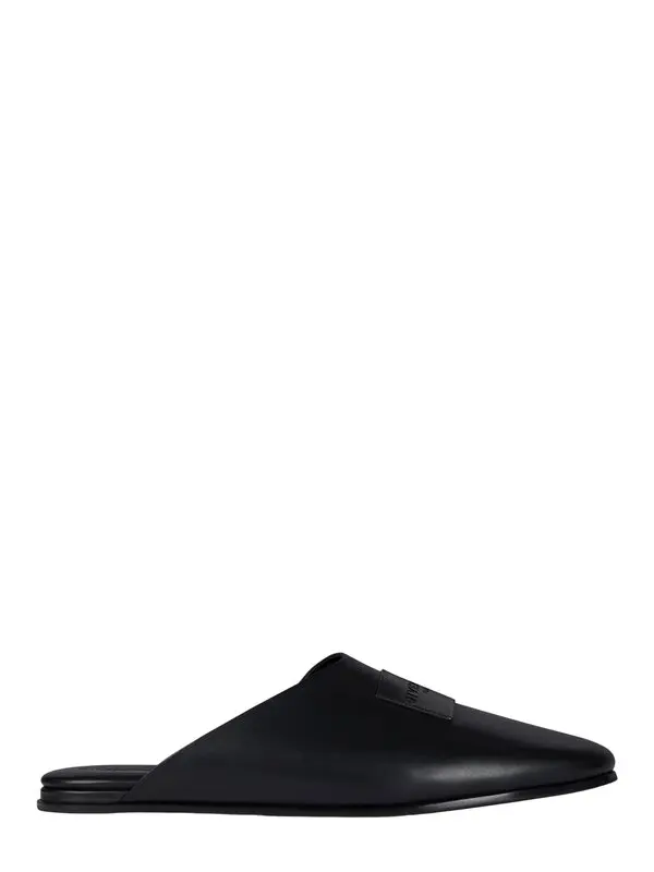 Givenchy Nappa Leather Label Mules - Black