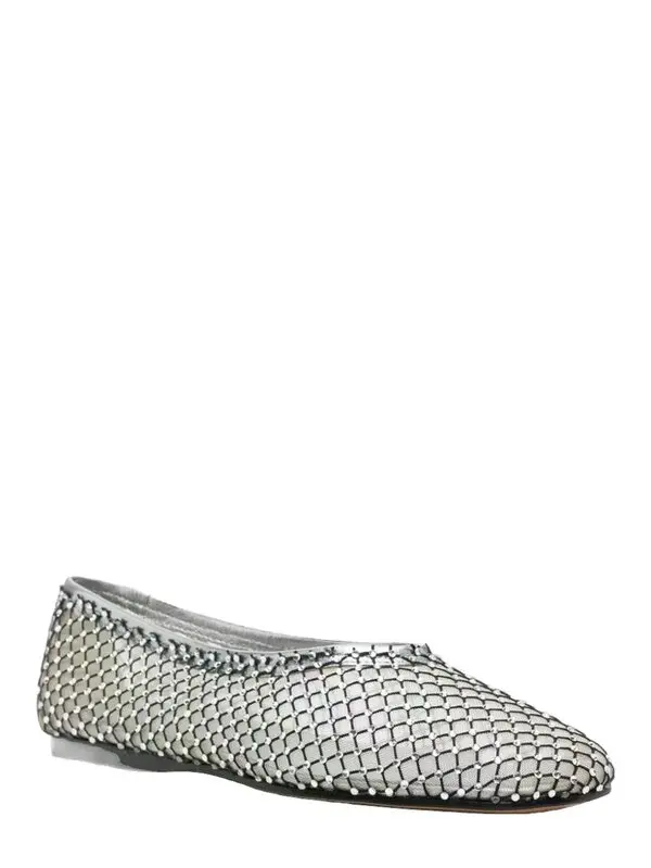 FORTE_FORTE Strass Mesh Ballet Flats - Silver