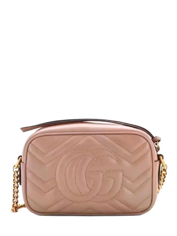 Gucci Gg Marmont Shoulder Bag Matelasse Leather Mini Crossbody Bag - Neutrals