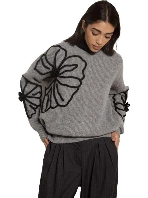 APRICOT 3d Printed Rib Jumper - Grey