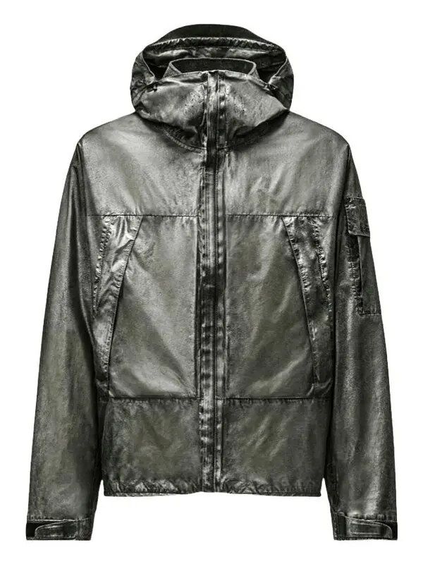 C.P. COMPANY Hooded Metallic-finish Jacket - Silver