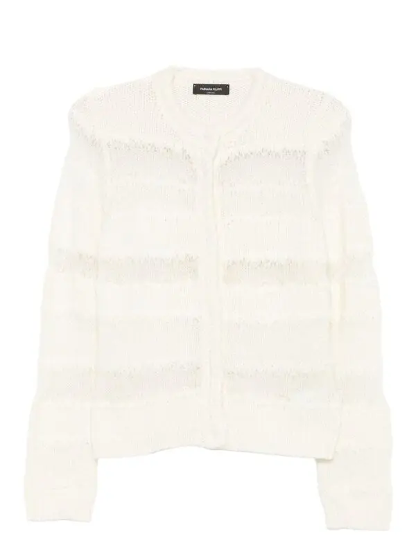 Fabiana Filippi Striped Long-sleeve Knit Top - Beige