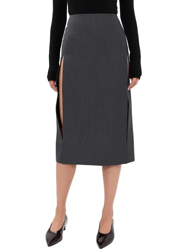 JIL SANDER Vented Skirt - Fog