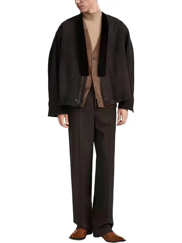 MAISON MARGIELA Removable-collar Cotton Jacket - Brown
