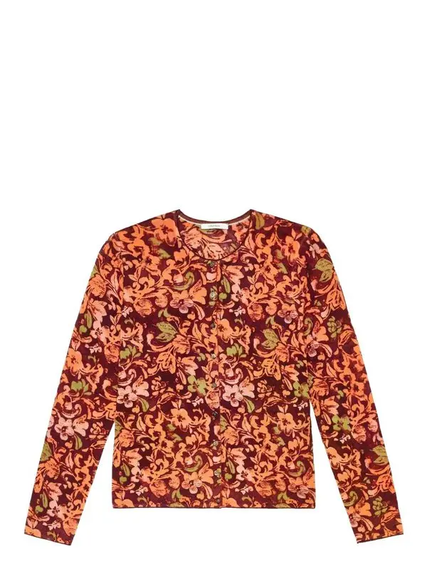Malìparmi Floral-print Wool Cardigan - Red