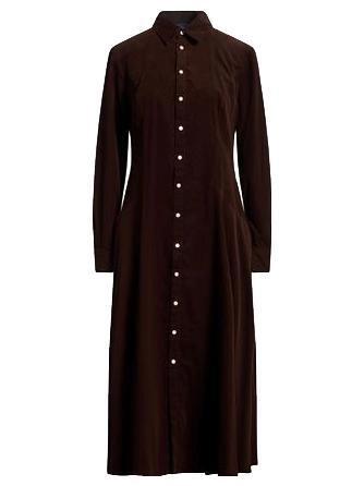 Polo Ralph Lauren Midi Dress Dark Size Cotton - Brown