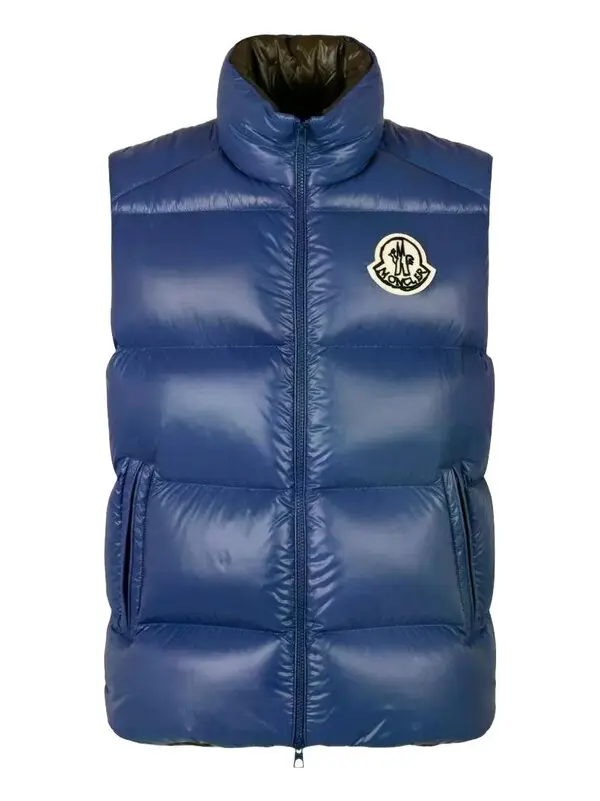 Moncler Logo-patch Quilted Gilet - Blue