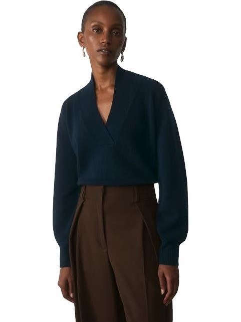 The Fold Orta Wool Cashmere Jumper - Navy