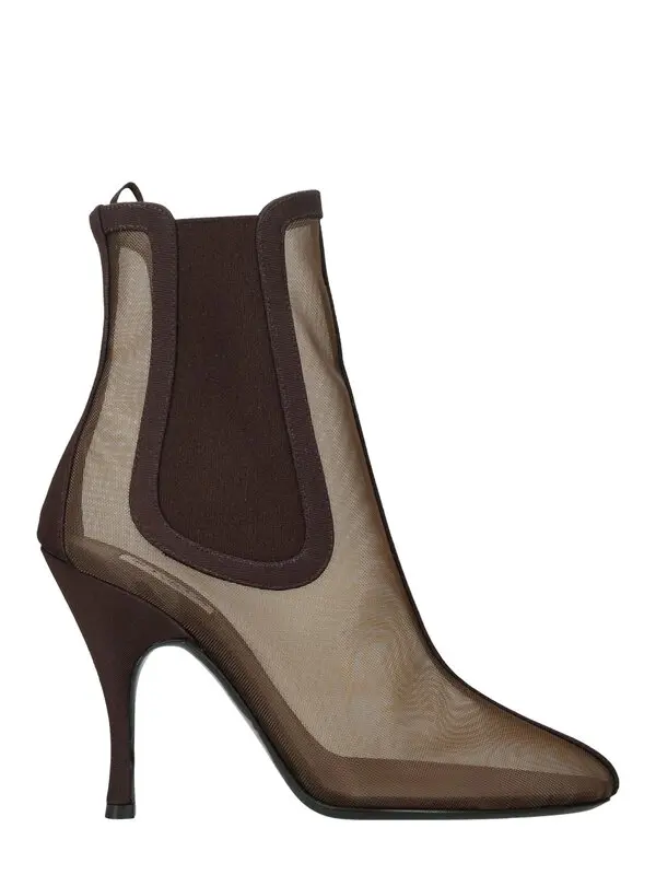 Alaïa Mesh Heeled Chelsea Boots 100 - Brown
