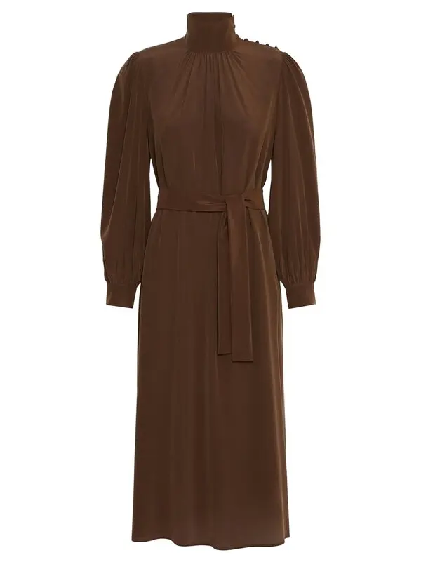 Max Mara Silk Maxi Dress - Brown