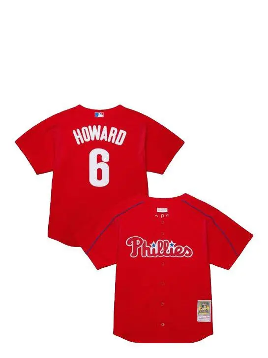 Mitchell & Ness Ryan Howard Philadelphia Phillies Big & Tall Cooperstown Mesh Batting Practice Jersey - Red